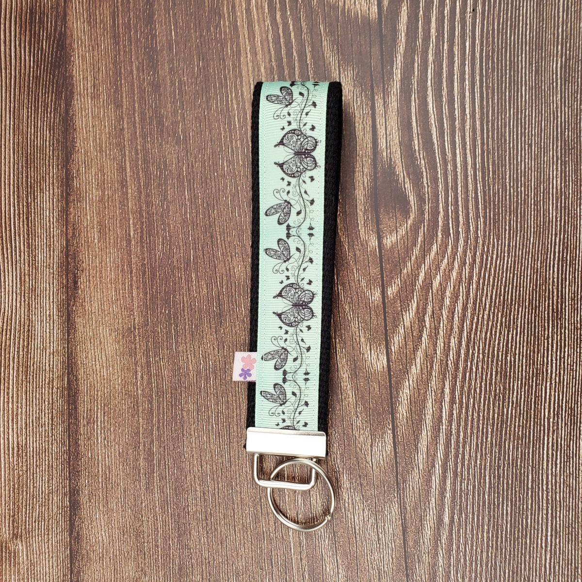 Wrist Keychain | Mint Butterflies – My Other Child / Blooms n' Rooms